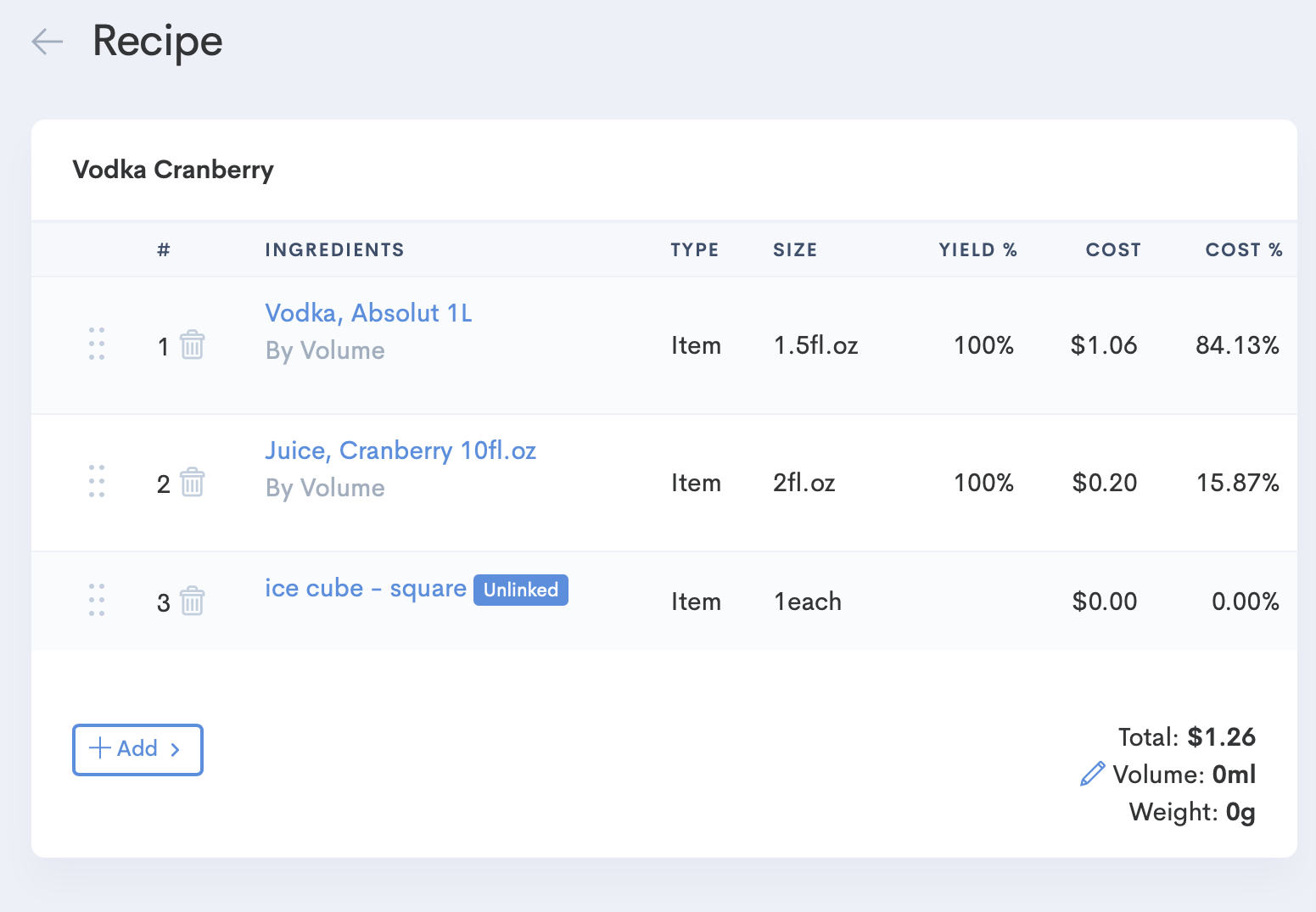 CREATING RECIPES AND SUBRECIPES